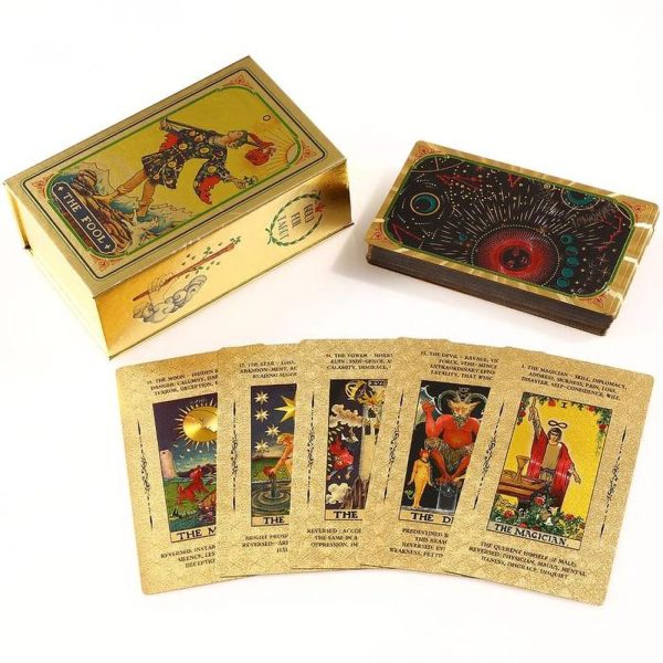 Golden-Black Tarot Waterproof Card Deck - Ocean Of Love